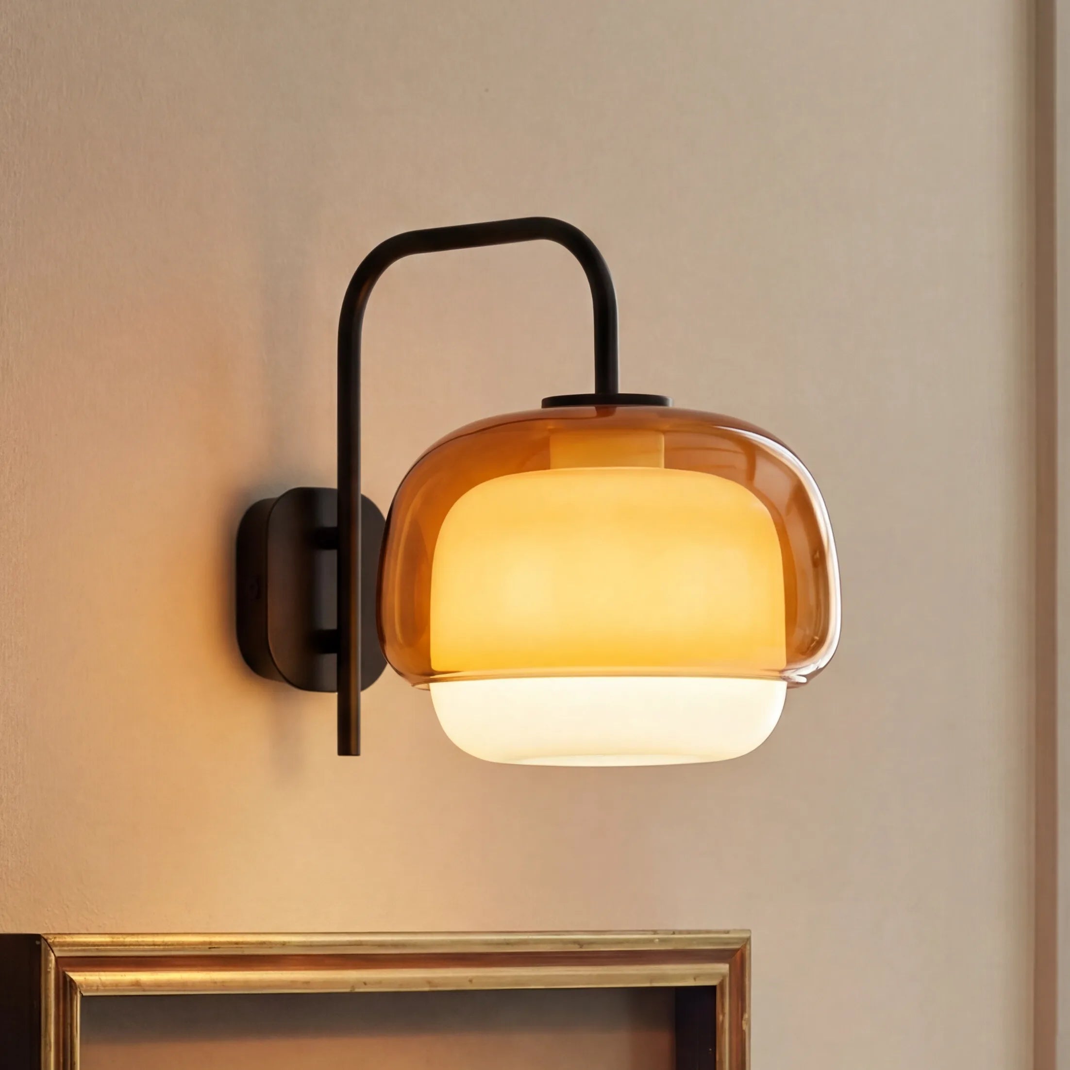 Nordic Modern Round Shade Colored Glass Wall Sconce | Mergelighting ...