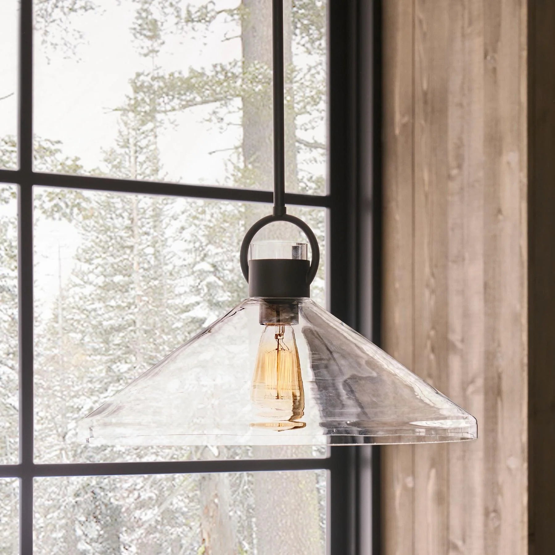 Veda Wide Cone Glass Pendant Light for Kitchen Island | Lucia Living ...